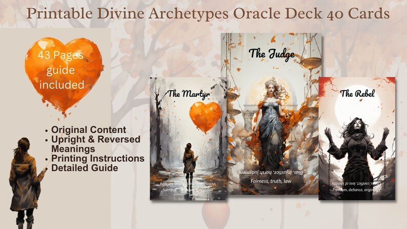 Divine Archetypes Original Printable Digital Oracle Deck - New Age ...