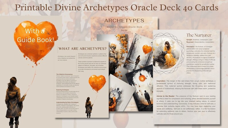 Divine Archetypes Original Printable Digital Oracle Deck - New Age - WITH GUIDE BOOK - Etsy