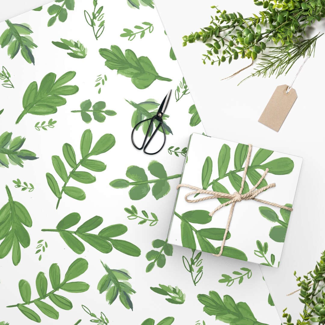 Leafy Greens Wrapping Paper by Holly Bousman - Etsy