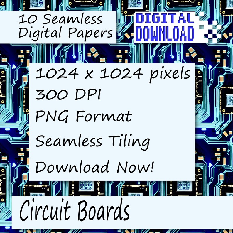 10 Seamless Digital Papers: Circuit Boards - Etsy