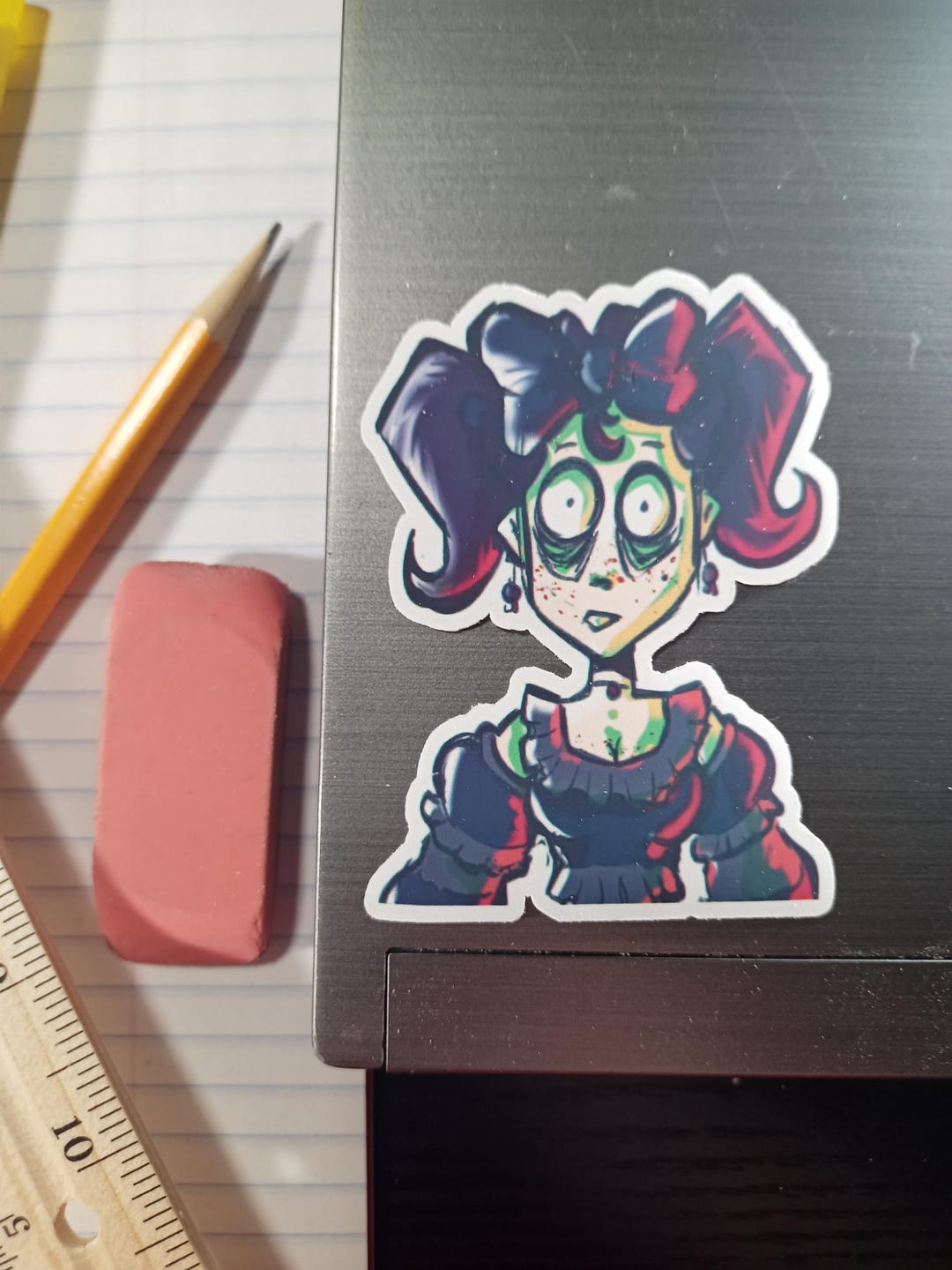 Shocked Goth Lady Matte Vinyl Sticker - Etsy