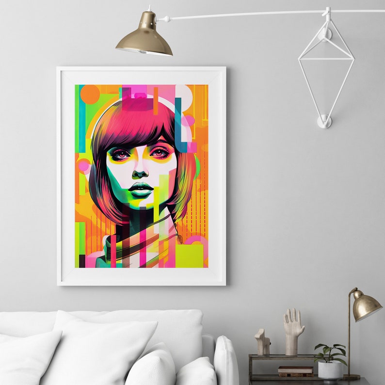 Neon Retro Wall Art Retro Pop Art Wall Decor Popart Retro Canvas Art - Etsy