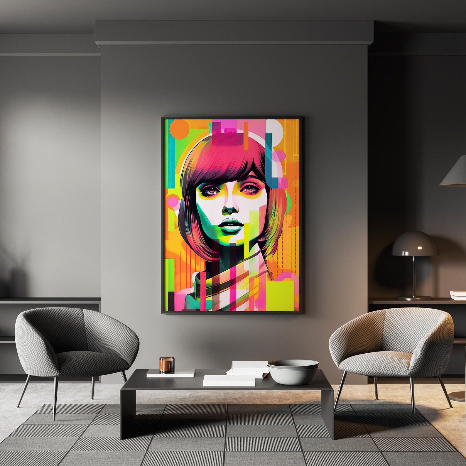 Neon Retro Wall Art Retro Pop Art Wall Decor Popart Retro Canvas Art - Etsy