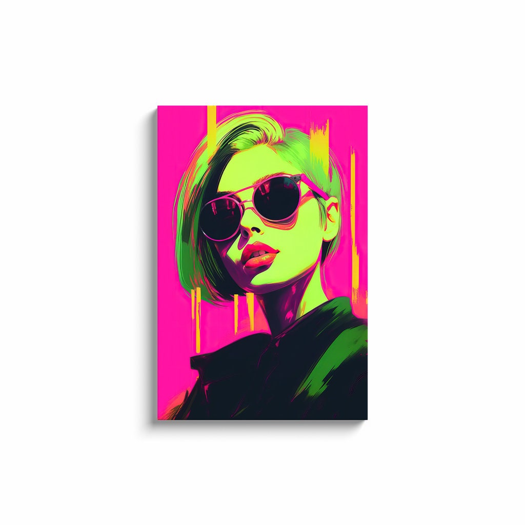 Pop Art Portraits Canvas Neon Popart Neon Abstract - Etsy