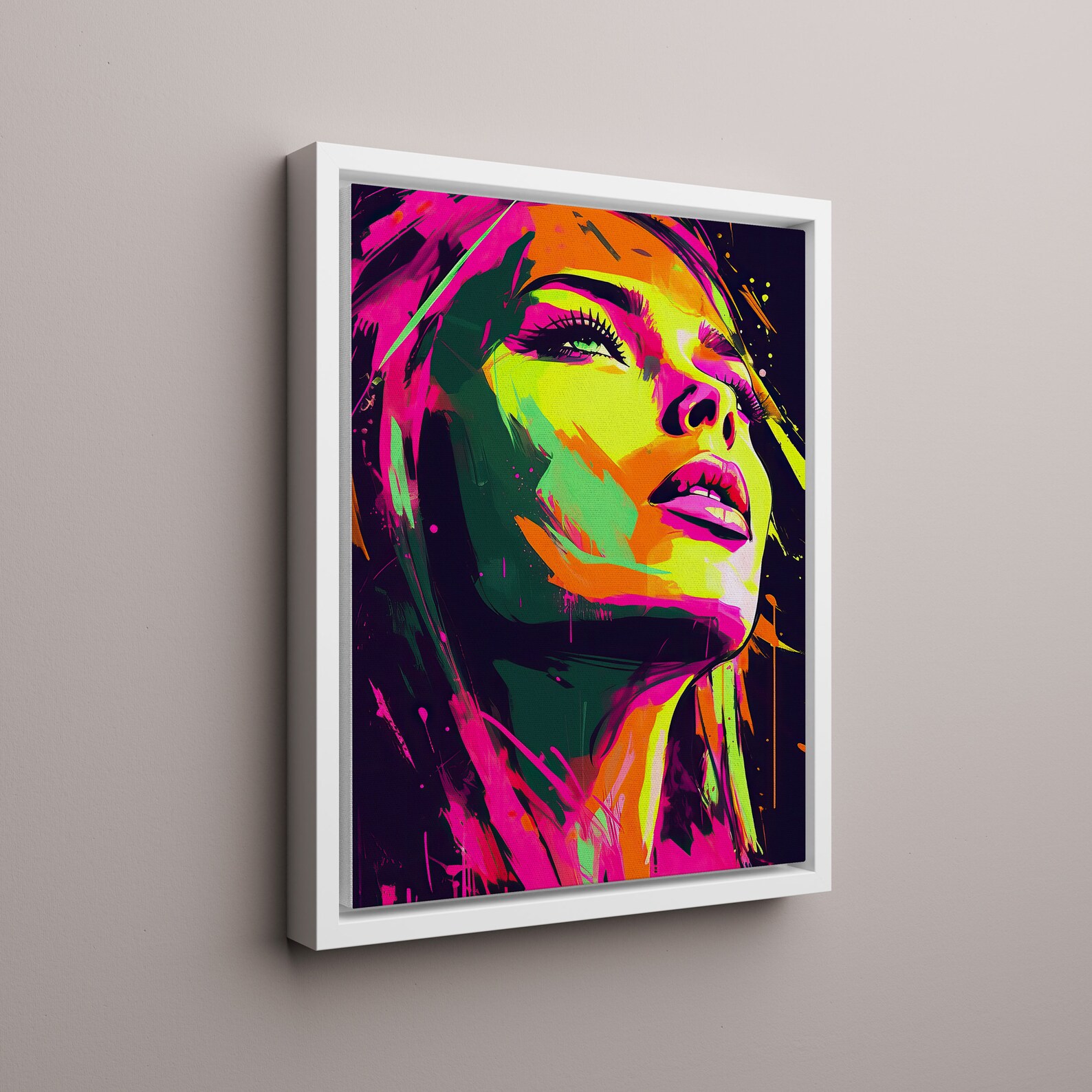 Neon Pop Art Canvas Graffiti Canvas Art Brush Stroke Colorful Canvas ...
