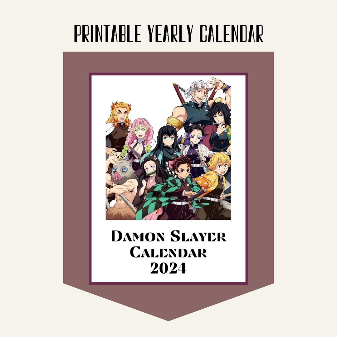 Printable Anime Calendar 2024 Printable Monthly Calendar - Etsy Denmark