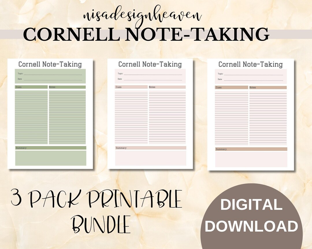 CORNELL NOTE-TAKING, Cornell Method, Modern Note-taking, Student Note ...