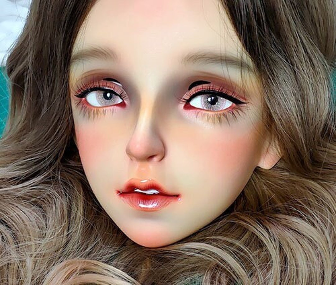 Kawaii BJD Girl Doll Head Mask Kigurumi Cosplay Manga Mask - Etsy
