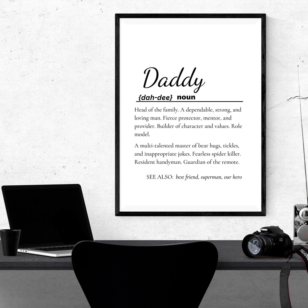 Daddy Definition Print Father's Day Gift Dad Gift Printable Art Office ...