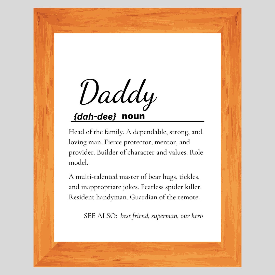 Daddy Definition Print - Father's Day Gift - Dad Gift - Printable Art ...