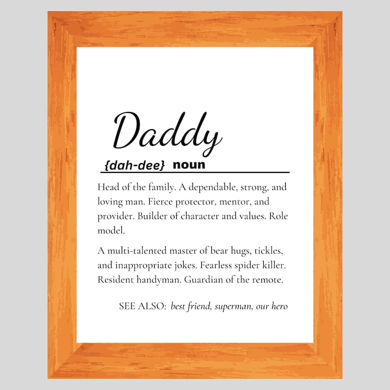Daddy Definition Print - Father's Day Gift - Dad Gift - Printable Art ...