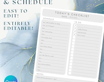 Editable Daily Checklist, Weekly Checklist, Daily Task, Weekly to Do ...