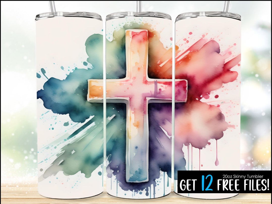 Christian Cross Tumbler Wrap Png, 20 Oz Skinny Tumbler Sublimation ...
