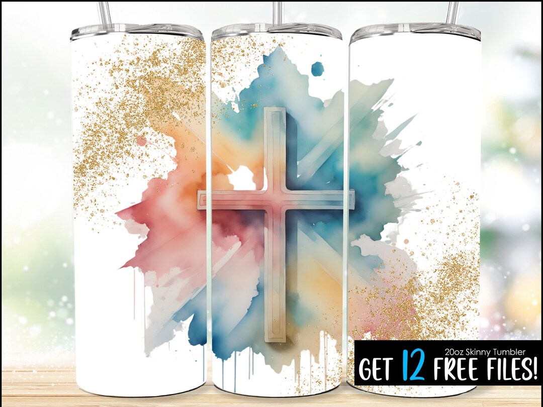 Christian Cross Tumbler Wrap Png, 20 Oz Skinny Tumbler Sublimation ...