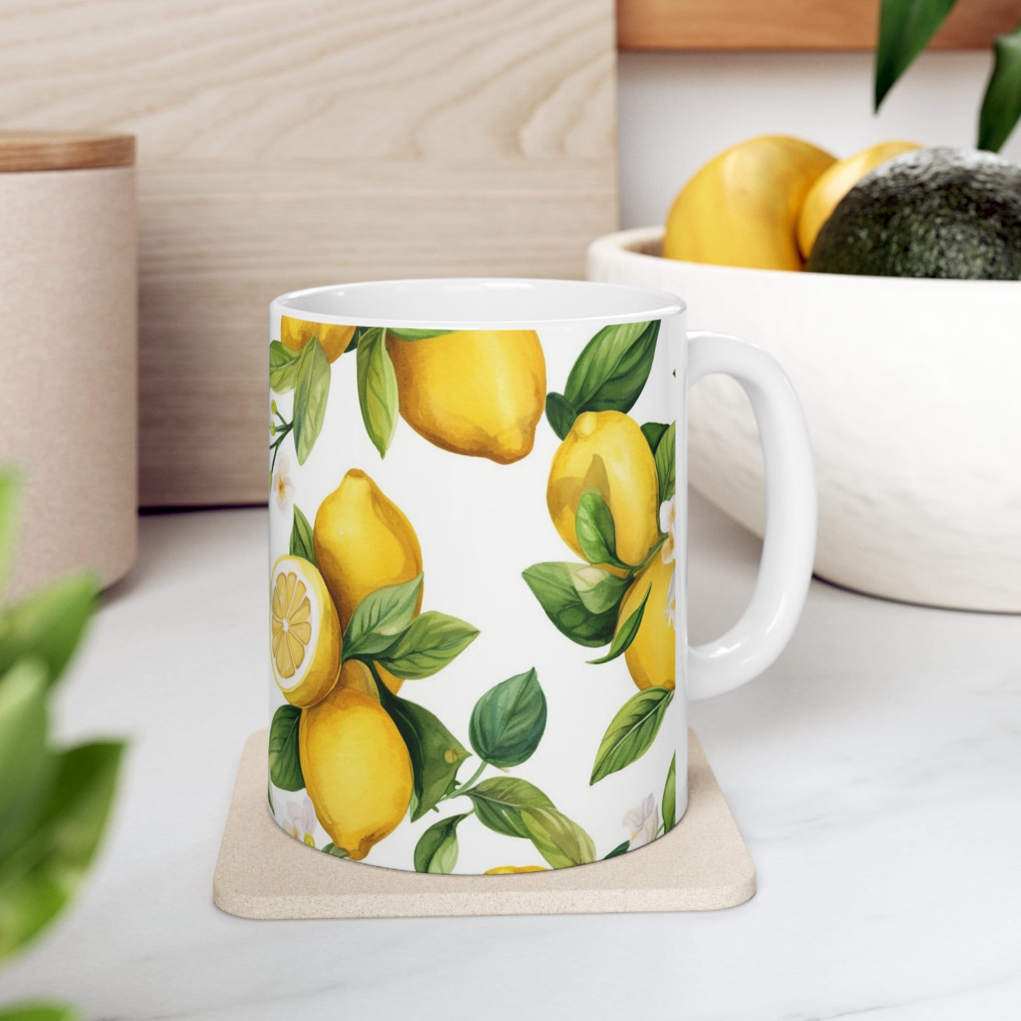 Lemon Gift Lemon Mug Fruit Mug Summer Gift Summer Mug Kitchen Mug Lemon ...