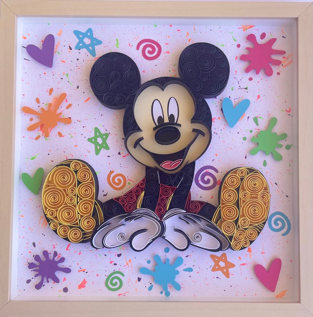 Mickey Mouse Quilling Paper Art Unique Design Handmade Wall Art Paper ...