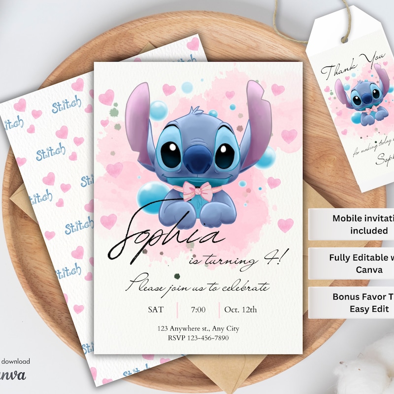 Stitch Baby Shower Invitation - Etsy