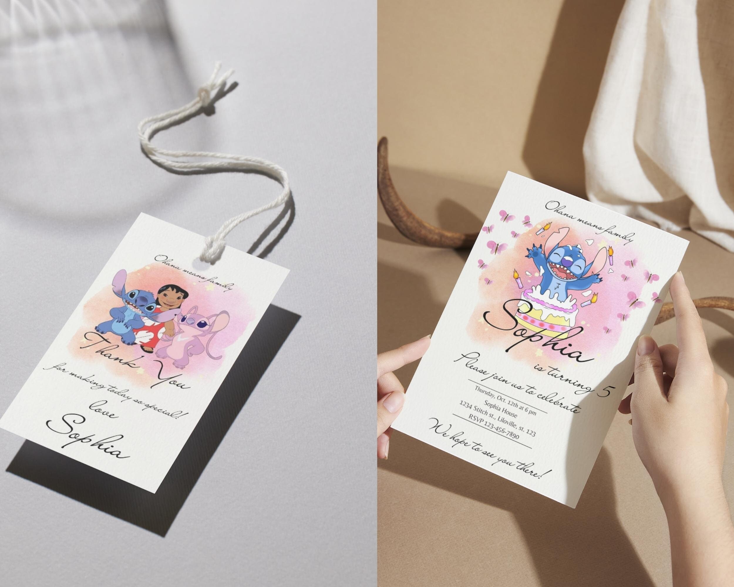 Personalized Stitch Birthday Invitation Template, Party Favor ...