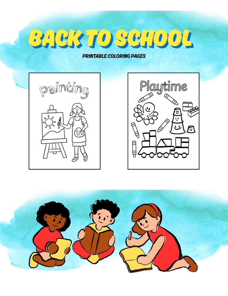 Back to School Coloring Pages for Kids | Printable School Activity ...