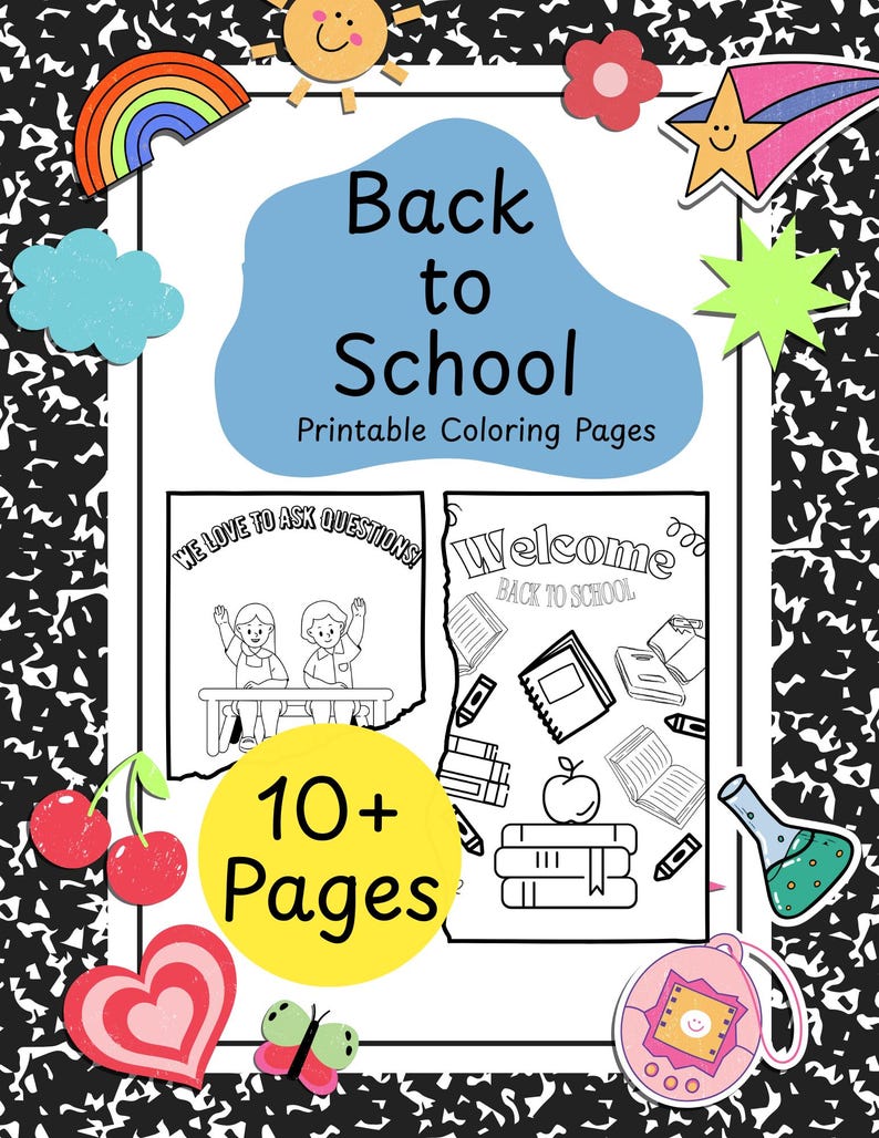 Back to School Coloring Pages for Kids | Printable School Activity ...