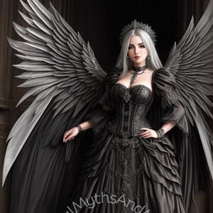 Fantasy Gothic Angel Poster, Goth Style, Steampunk Flowing Tunic ...