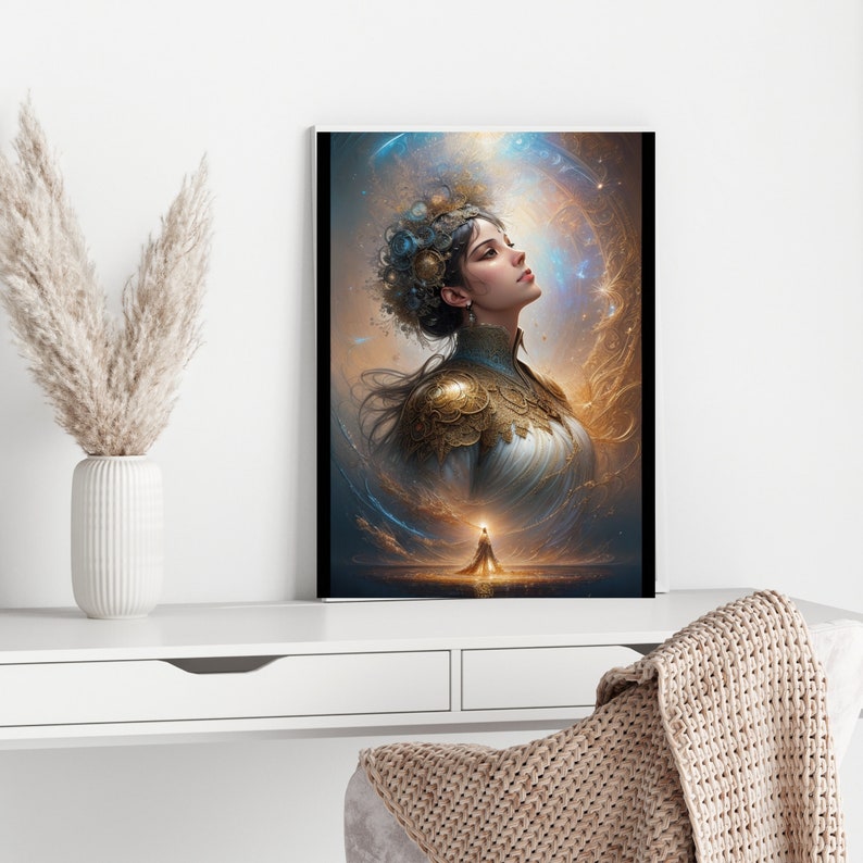 Fantasy Filigree Angel Poster, Golden Beauty Angel, Beautiful Girl ...