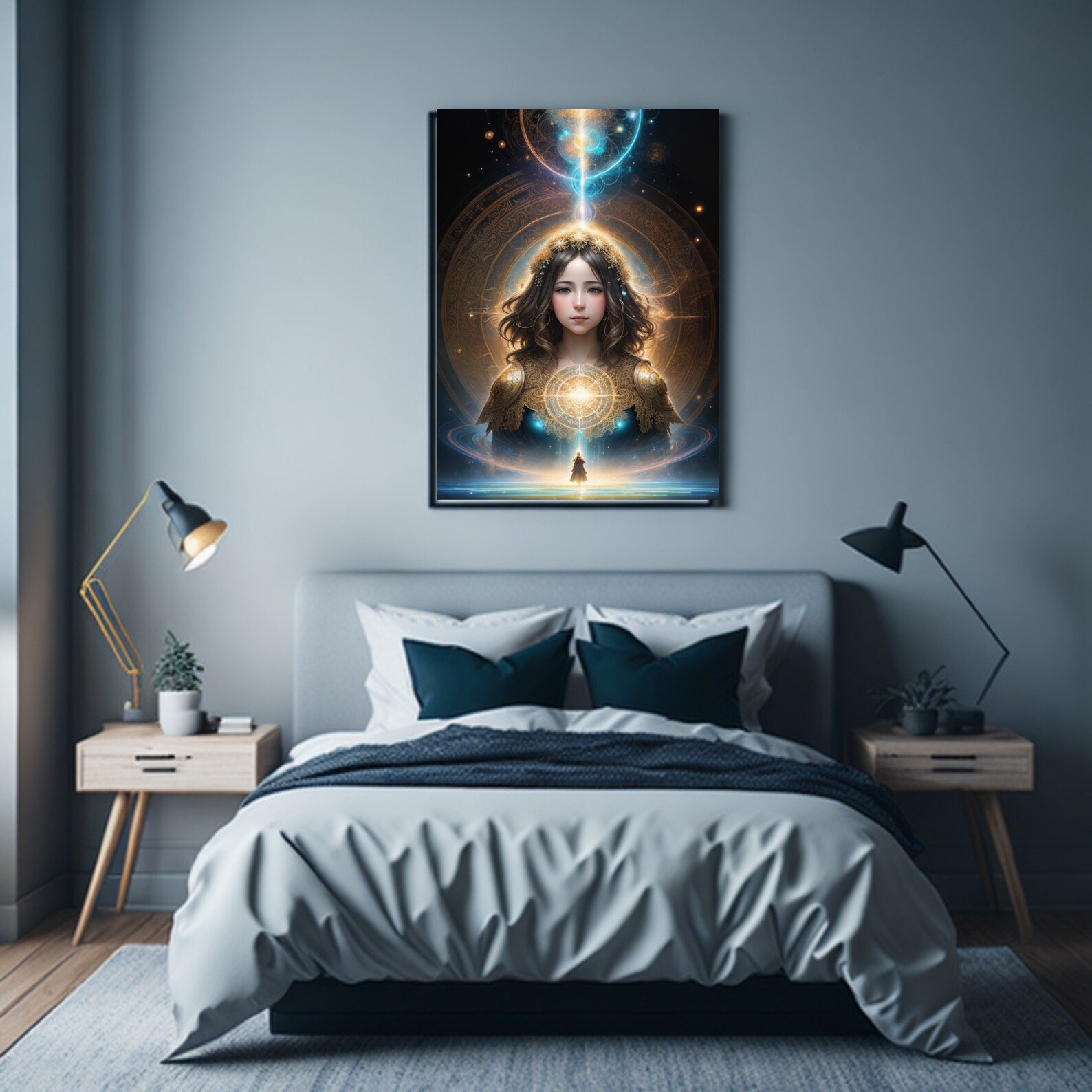 Fantasy Filigree Angel Poster, Golden Beauty Angel, Beautiful Girl ...
