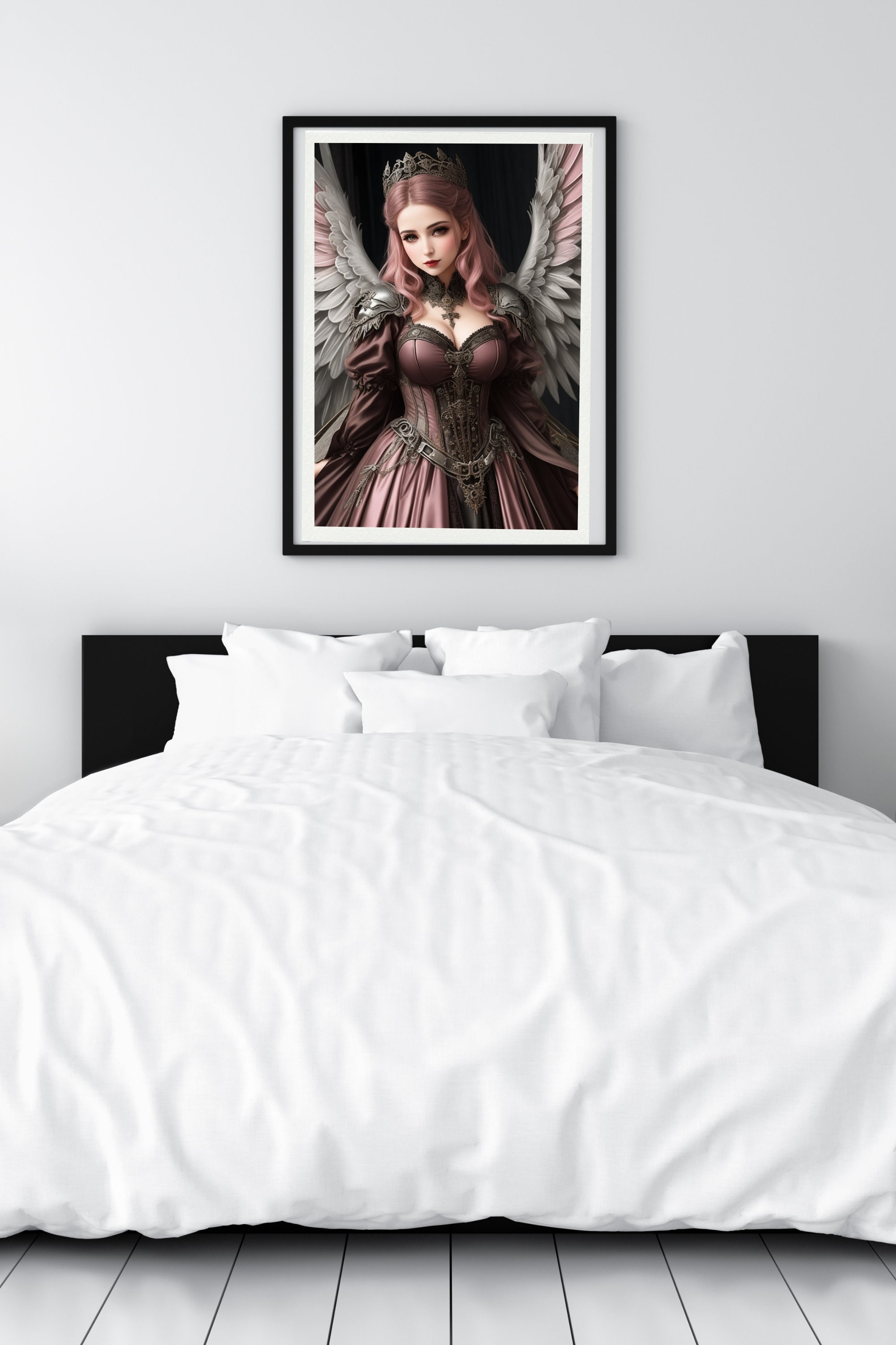 Fantasy Gothic Angel Poster Goth Style Steampunk Flowing - Etsy
