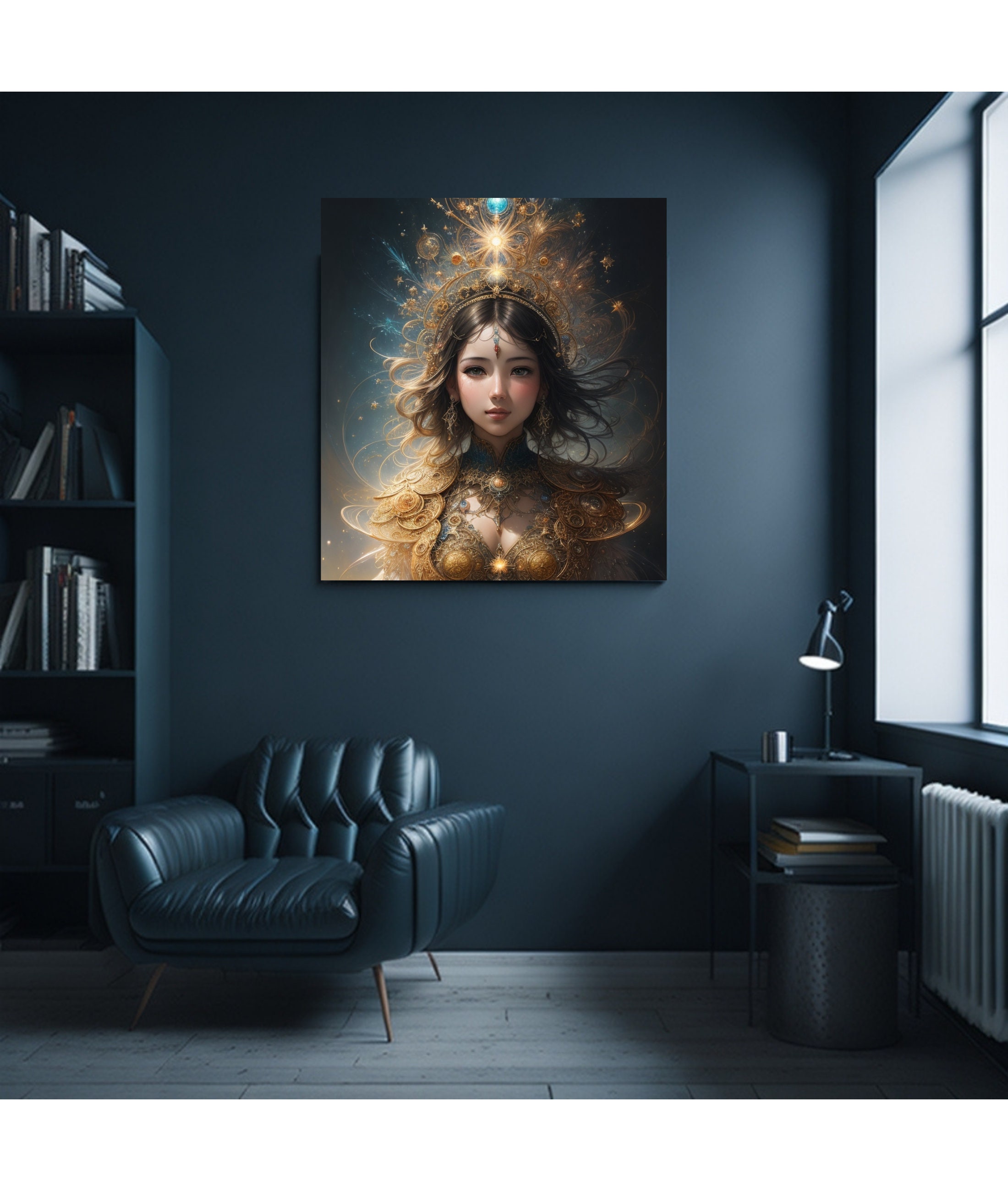 Fantasy Filigree Angel Poster, Golden Beauty Angel, Beautiful Girl ...