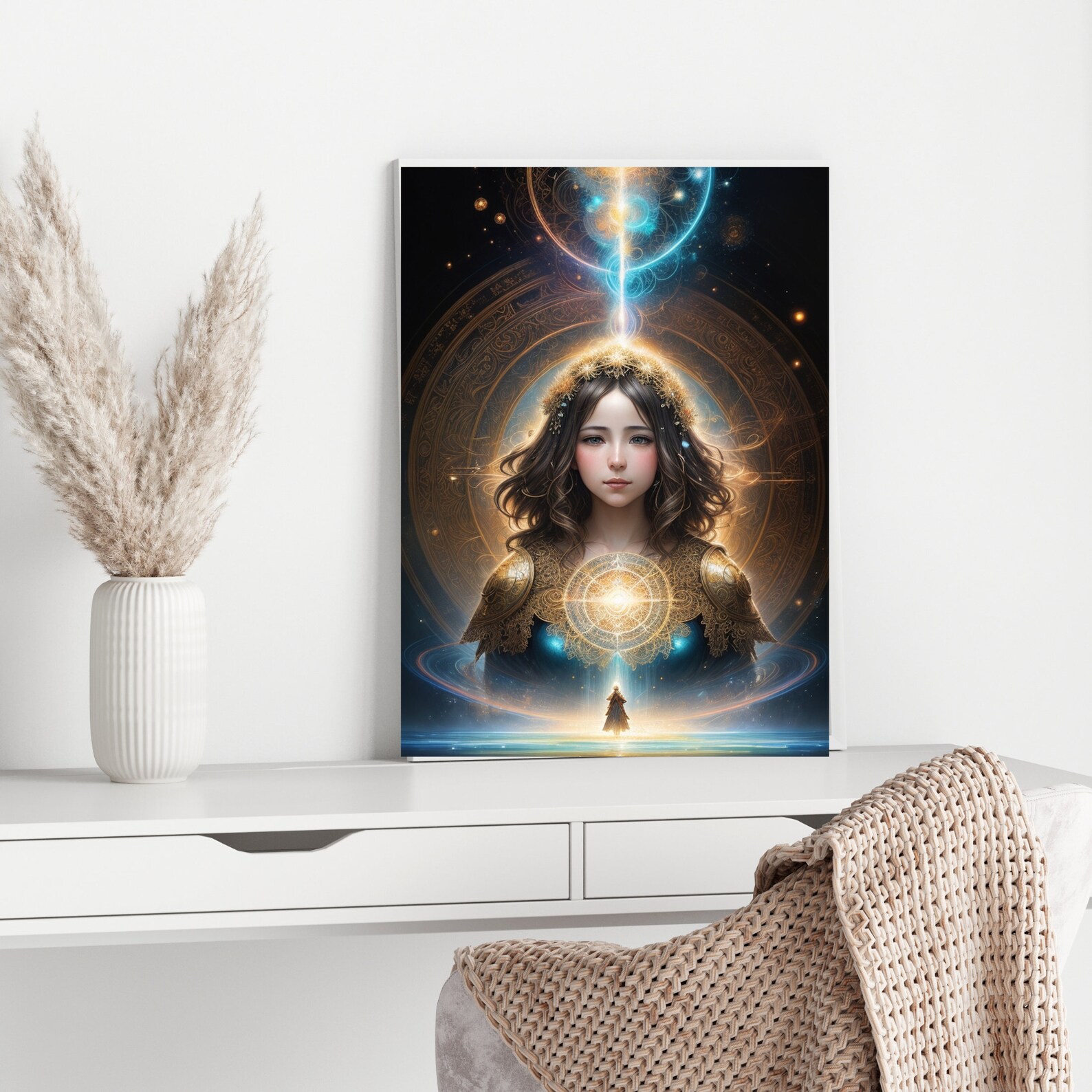 Fantasy Filigree Angel Poster, Golden Beauty Angel, Beautiful Girl ...