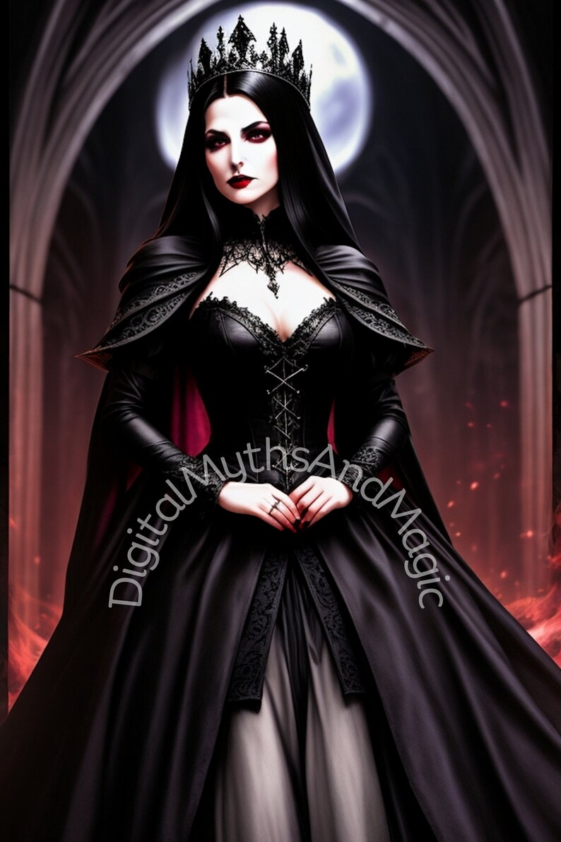 Fantasy Gothic Queen Poster in the Fantasy Genre, Mystical Angel Dark ...