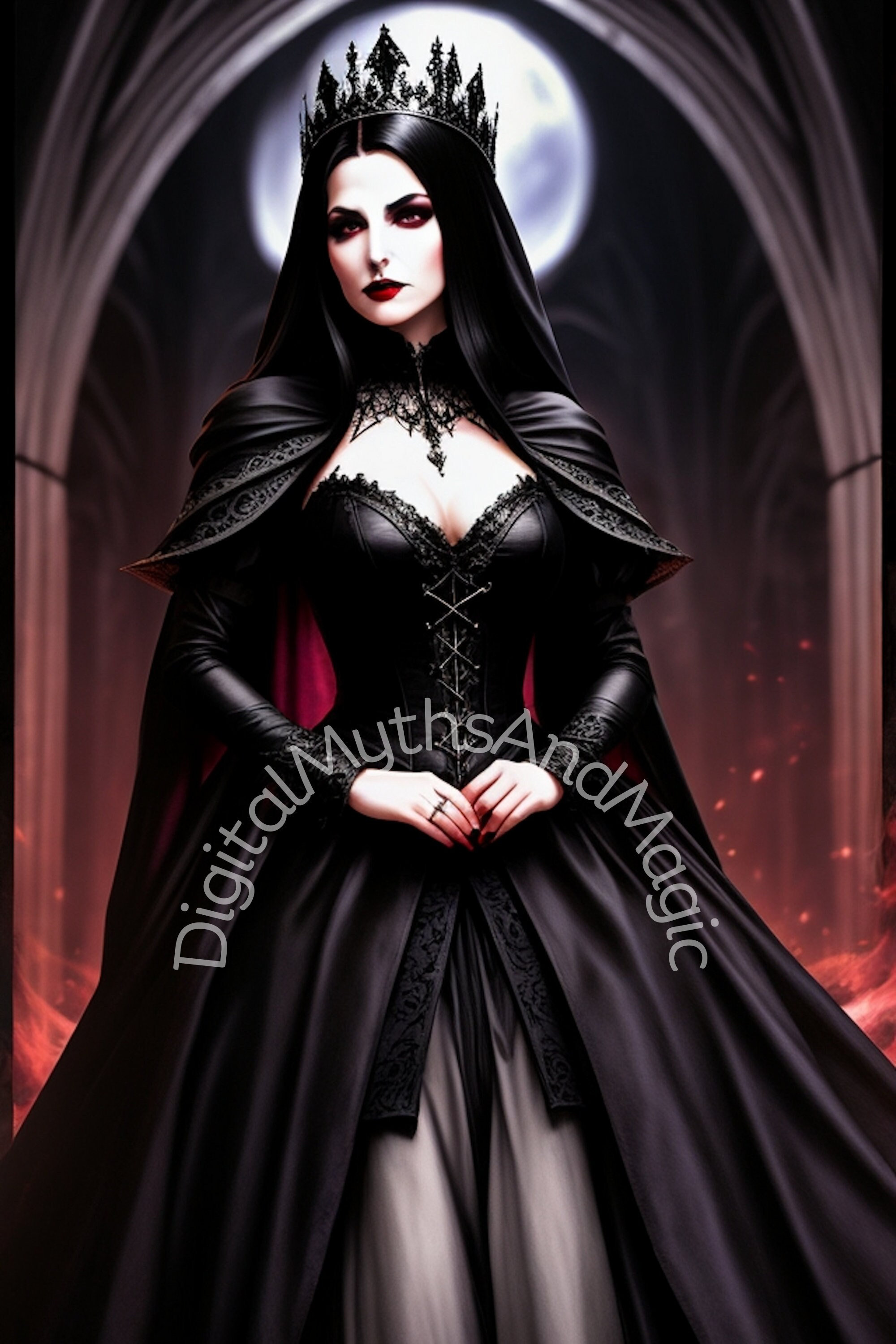 Fantasy Gothic Queen Poster in the Fantasy Genre, Mystical Angel Dark ...