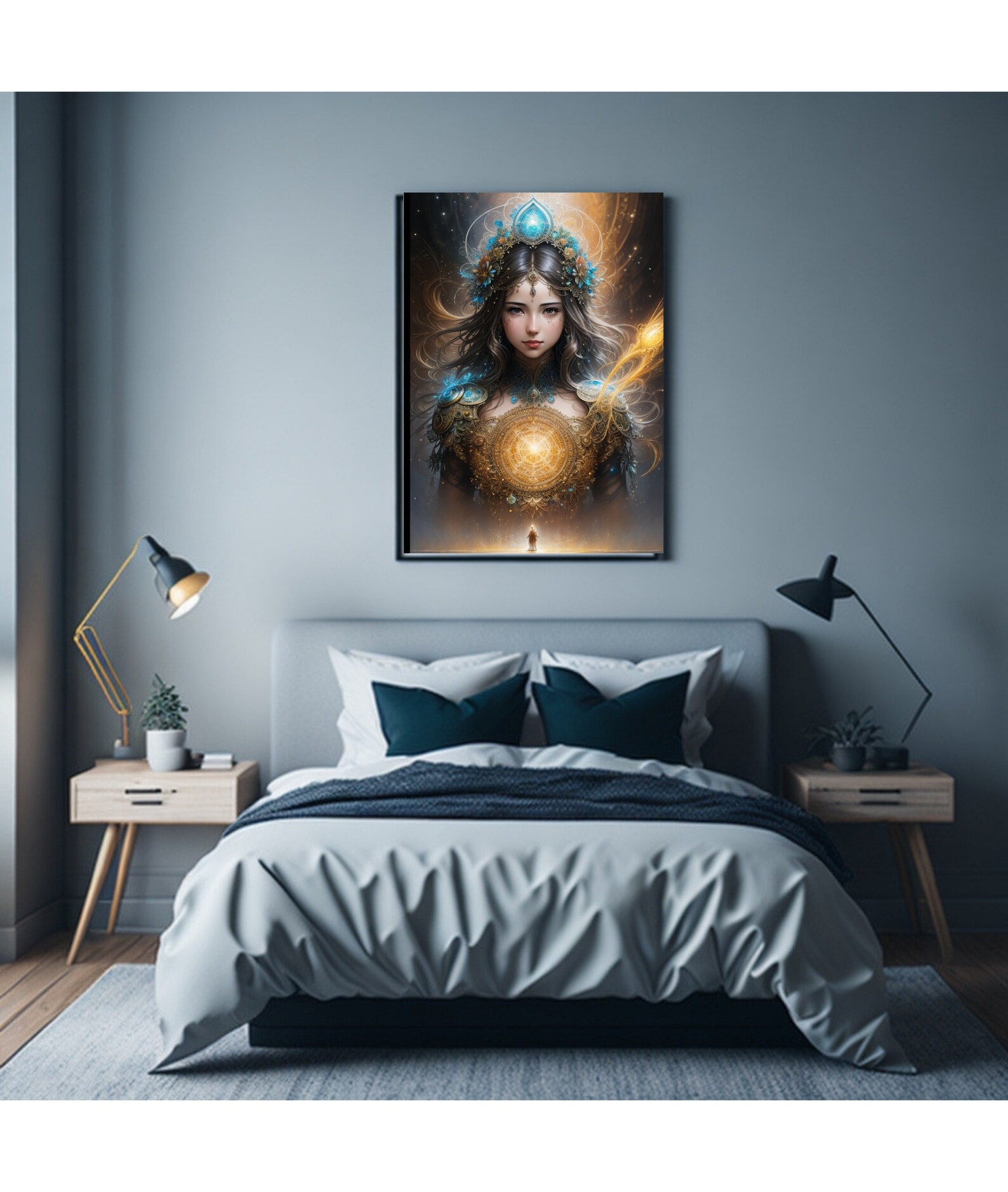 Fantasy Filigree Angel Poster, Golden Beauty Angel, Beautiful Girl ...