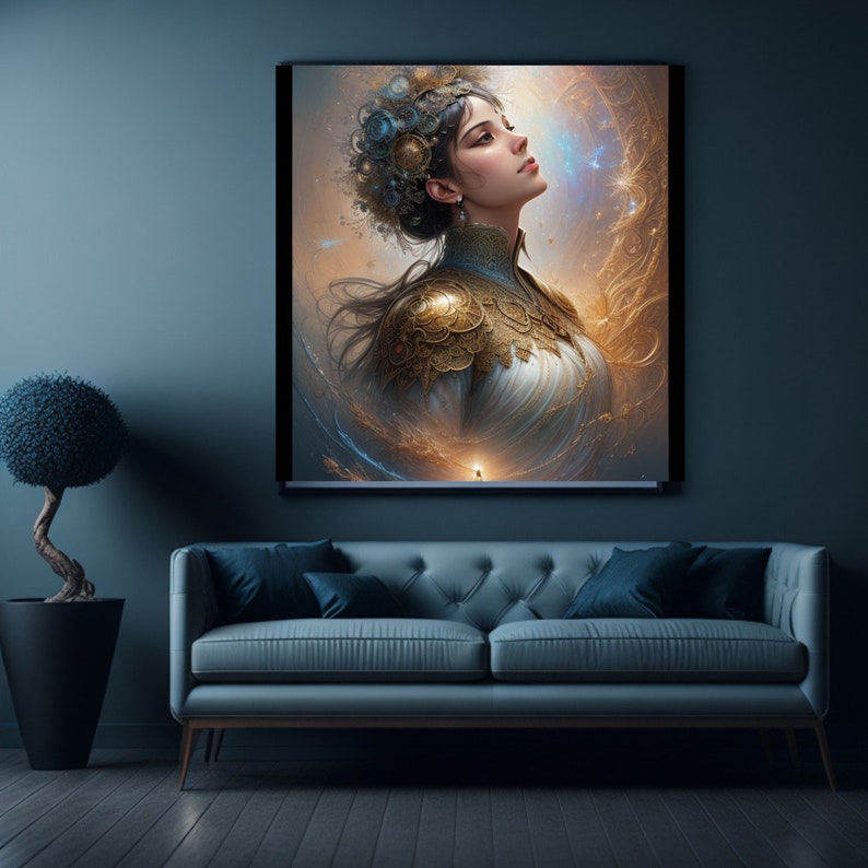 Fantasy Filigree Angel Poster, Golden Beauty Angel, Beautiful Girl ...