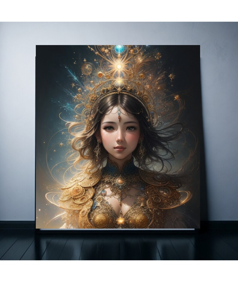 Fantasy Filigree Angel Poster, Golden Beauty Angel, Beautiful Girl ...