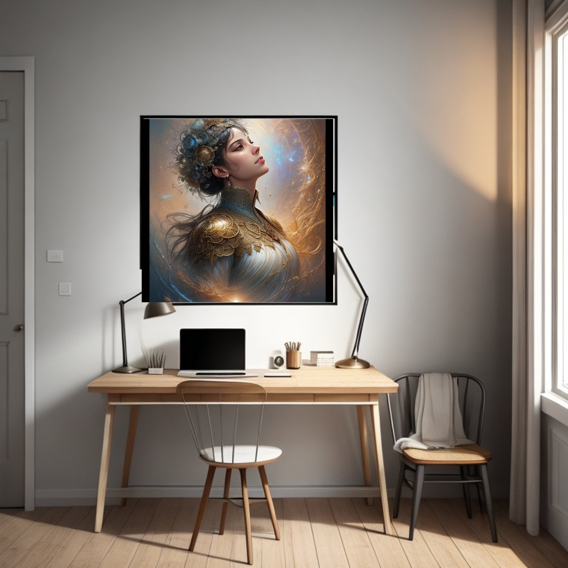 Fantasy Filigree Angel Poster, Golden Beauty Angel, Beautiful Girl ...