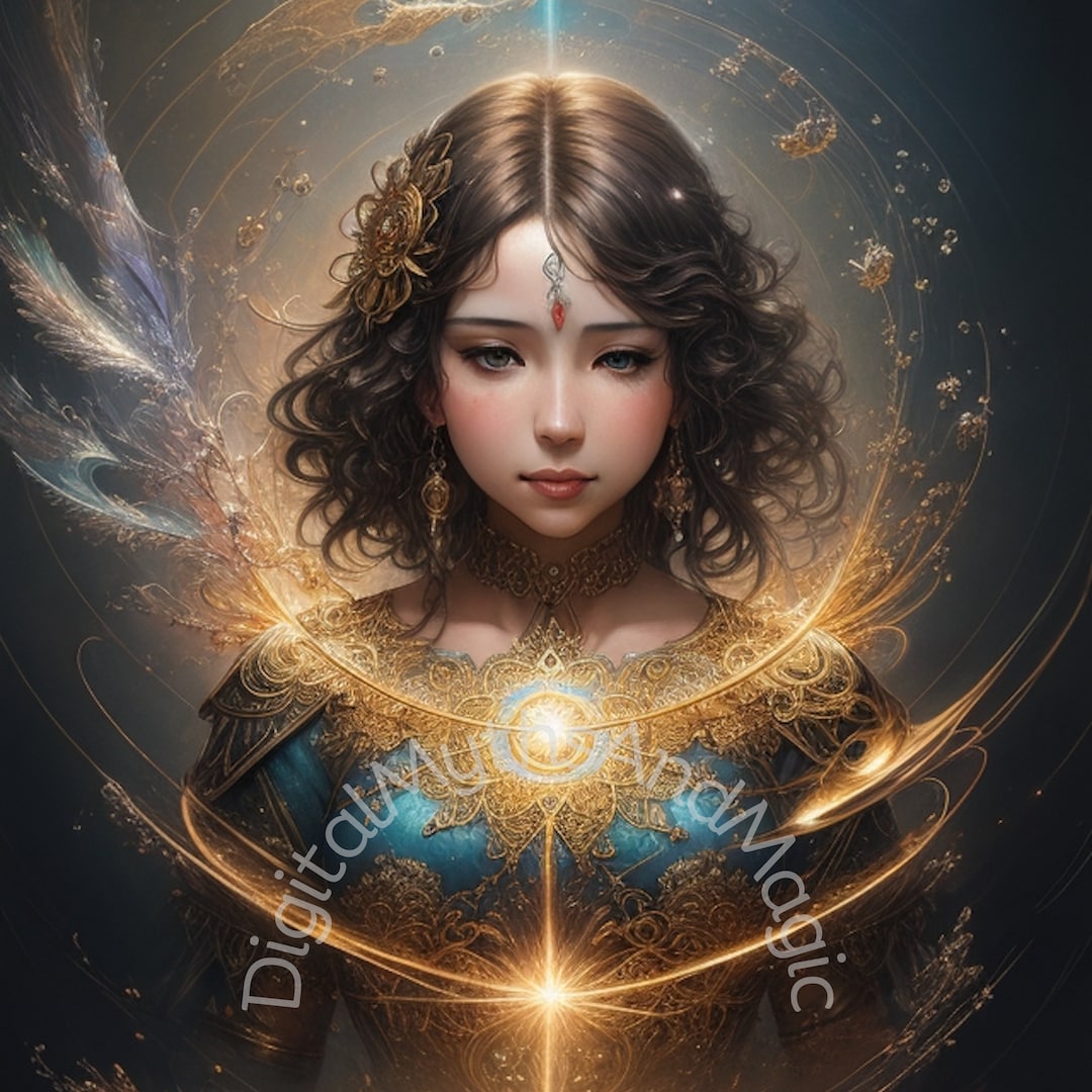 Fantasy Filigree Angel Poster, Golden Beauty Angel, Beautiful Girl ...