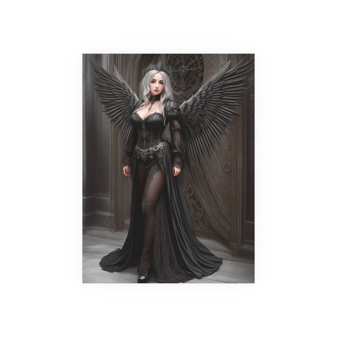 Fantasy Gothic Angel Poster Goth Style Steampunk Flowing - Etsy