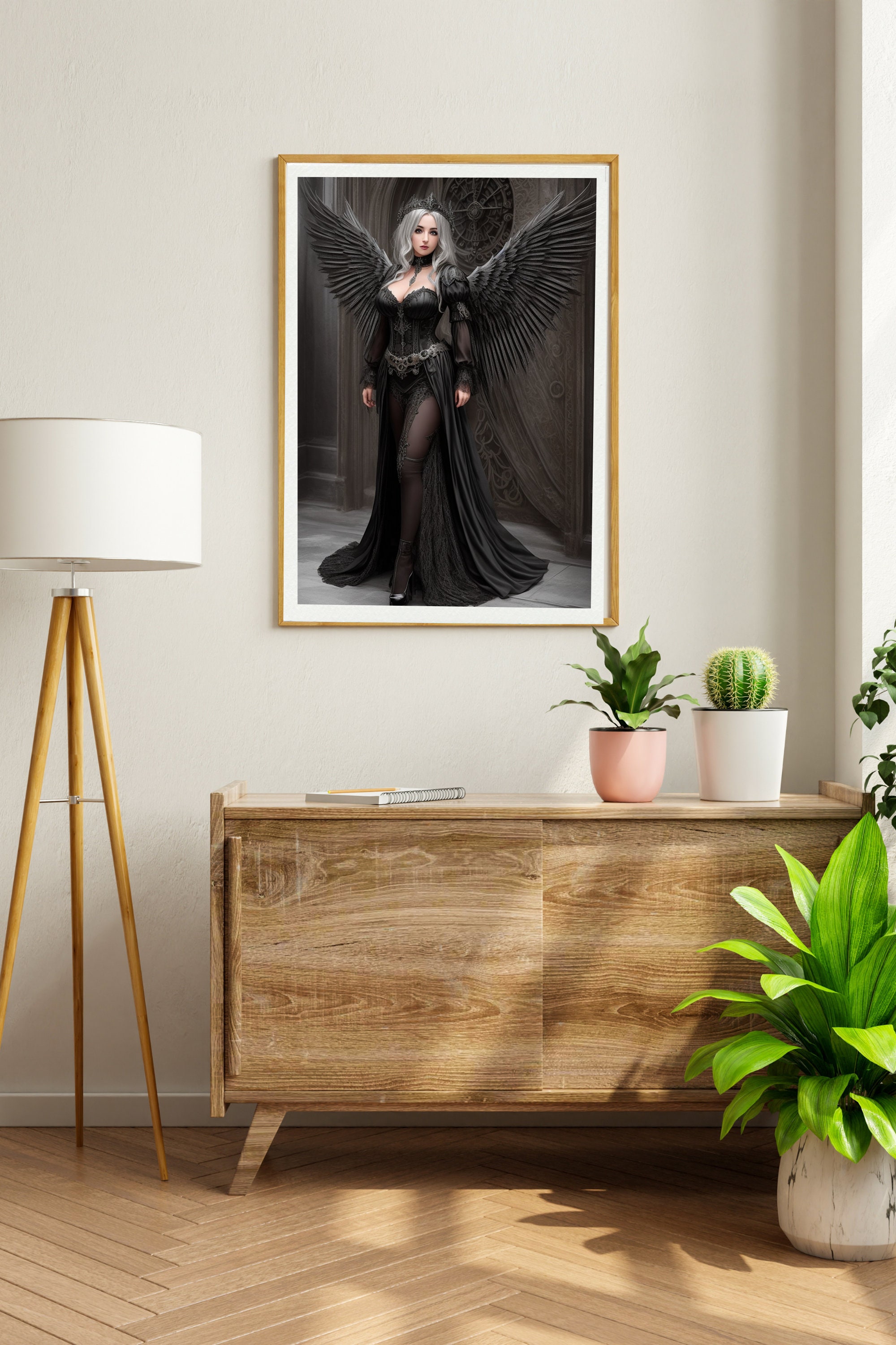 Fantasy Gothic Angel Poster Goth Style Steampunk Flowing - Etsy