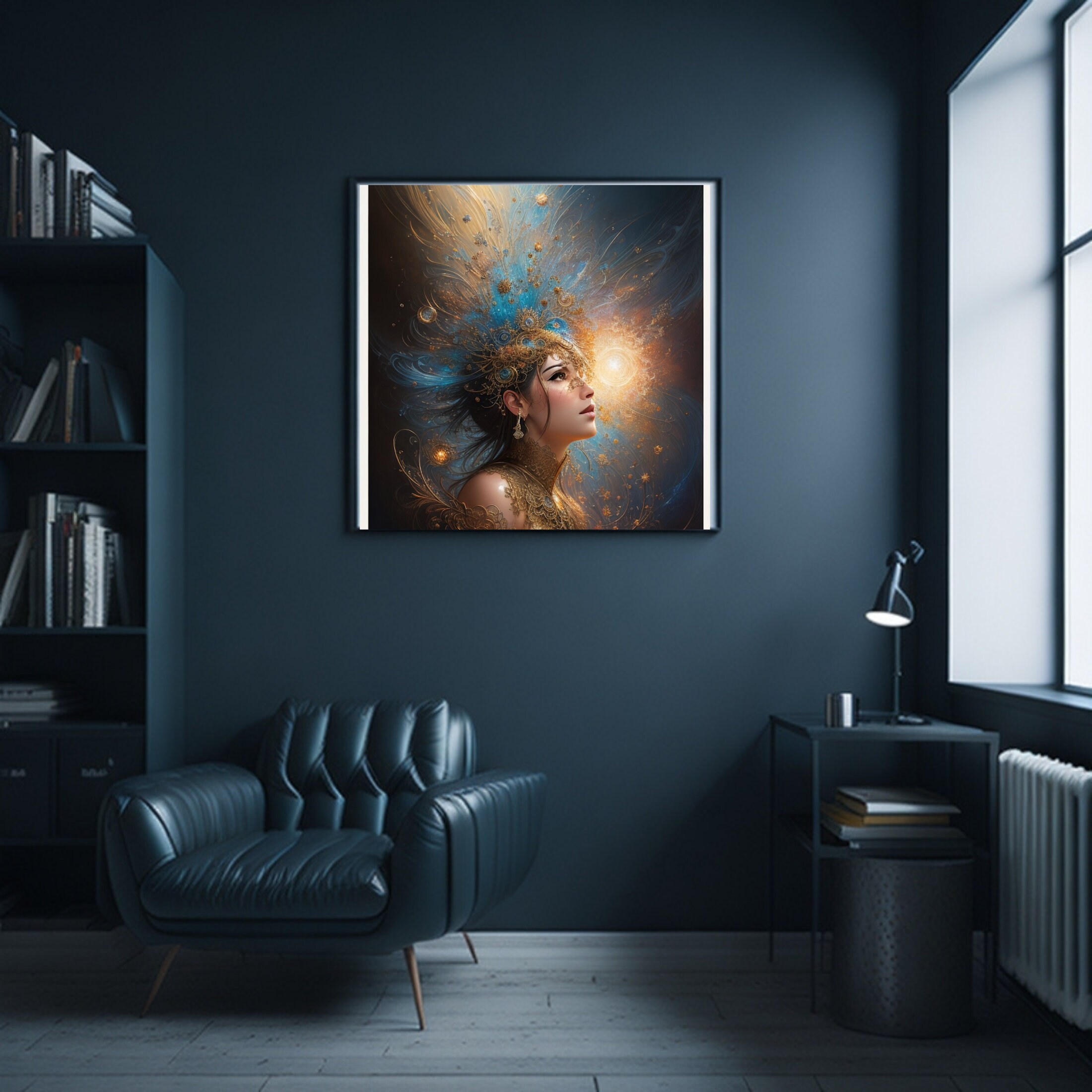 Fantasy Filigree Angel Poster, Golden Beauty Angel, Beautiful Girl ...