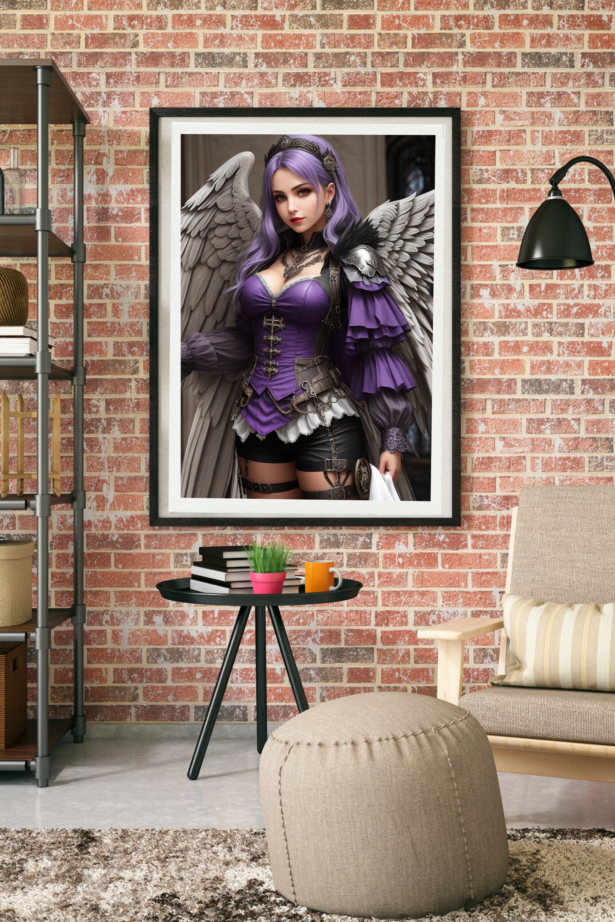 Fantasy Gothic Angel Poster Goth Style Steampunk Flowing - Etsy