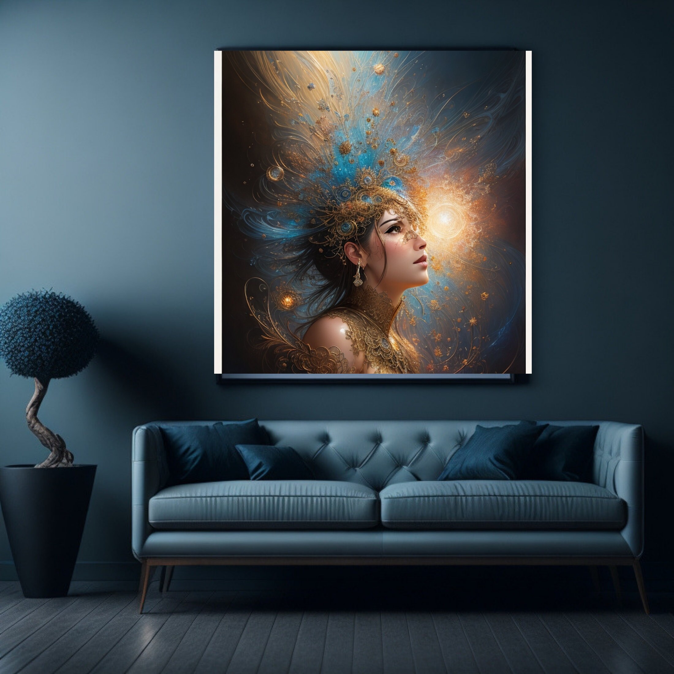 Fantasy Filigree Angel Poster, Golden Beauty Angel, Beautiful Girl ...