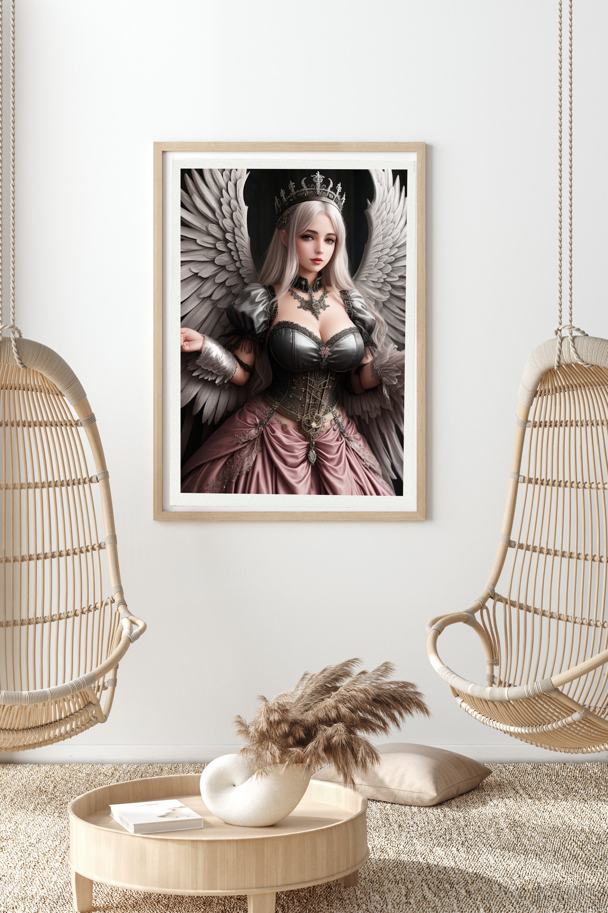 Fantasy Gothic Angel Poster, Goth Style, Steampunk Flowing Tunic ...