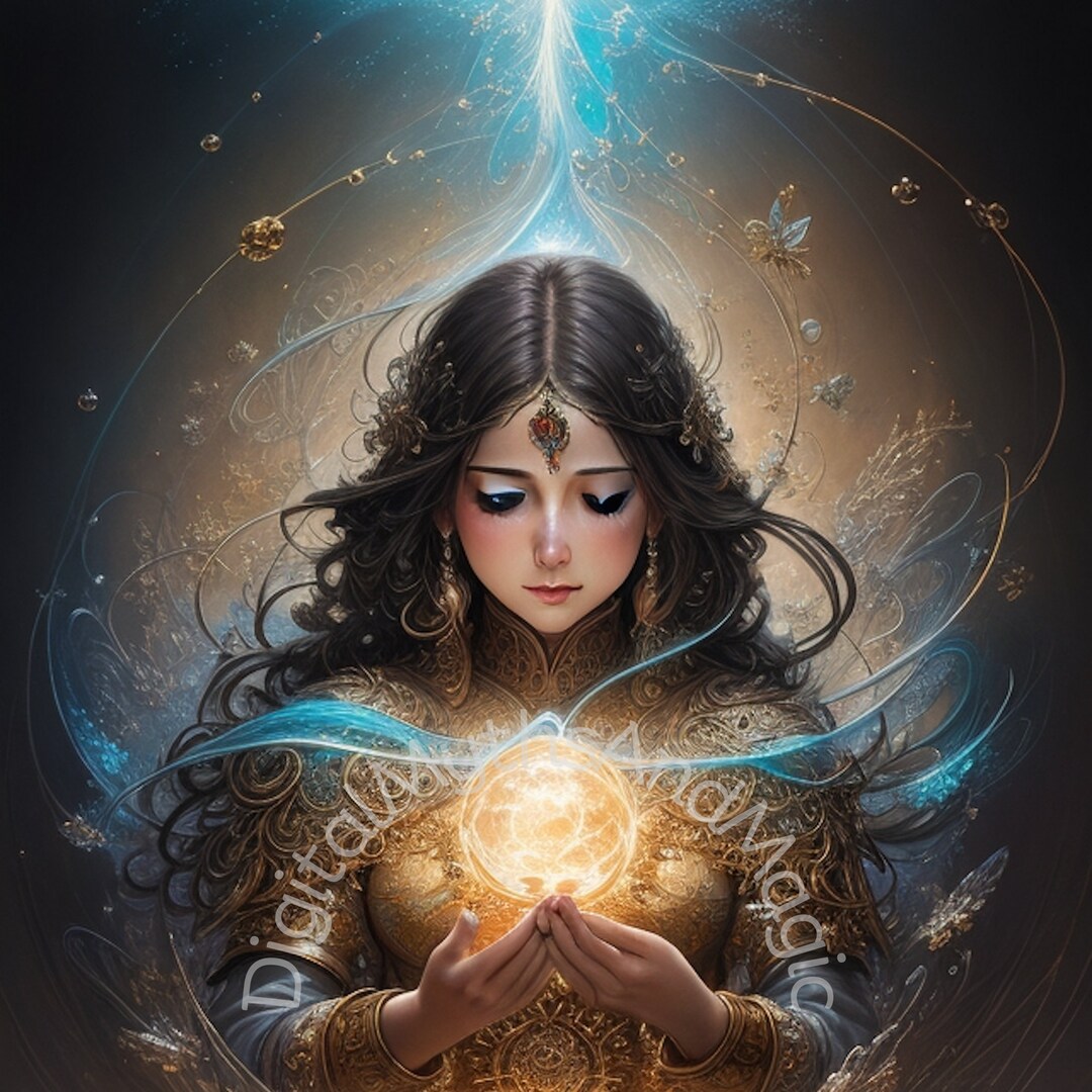 Fantasy Filigree Angel Poster, Golden Beauty Angel, Beautiful Girl ...