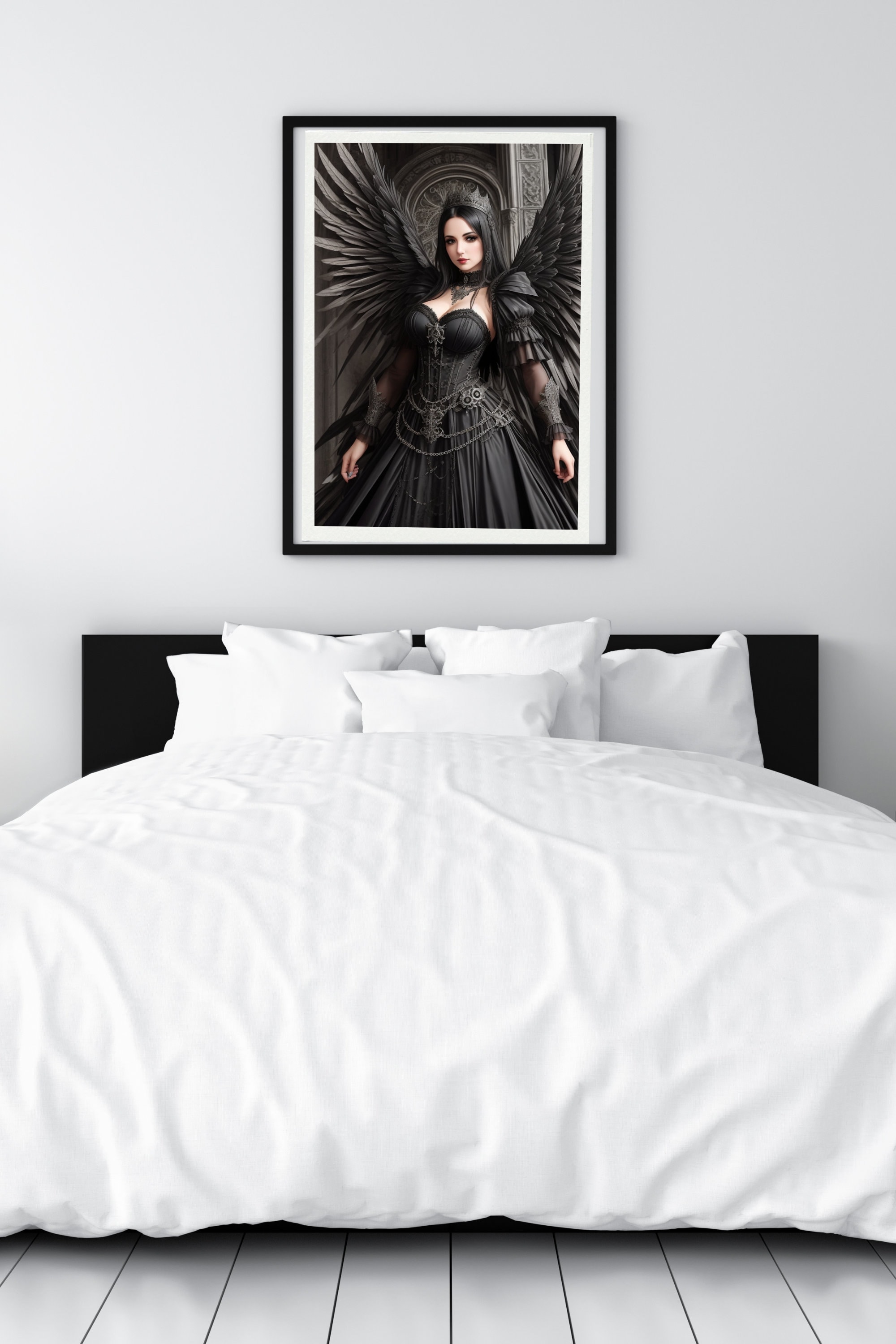 Fantasy Gothic Angel Poster, Goth Style, Steampunk Flowing Tunic ...