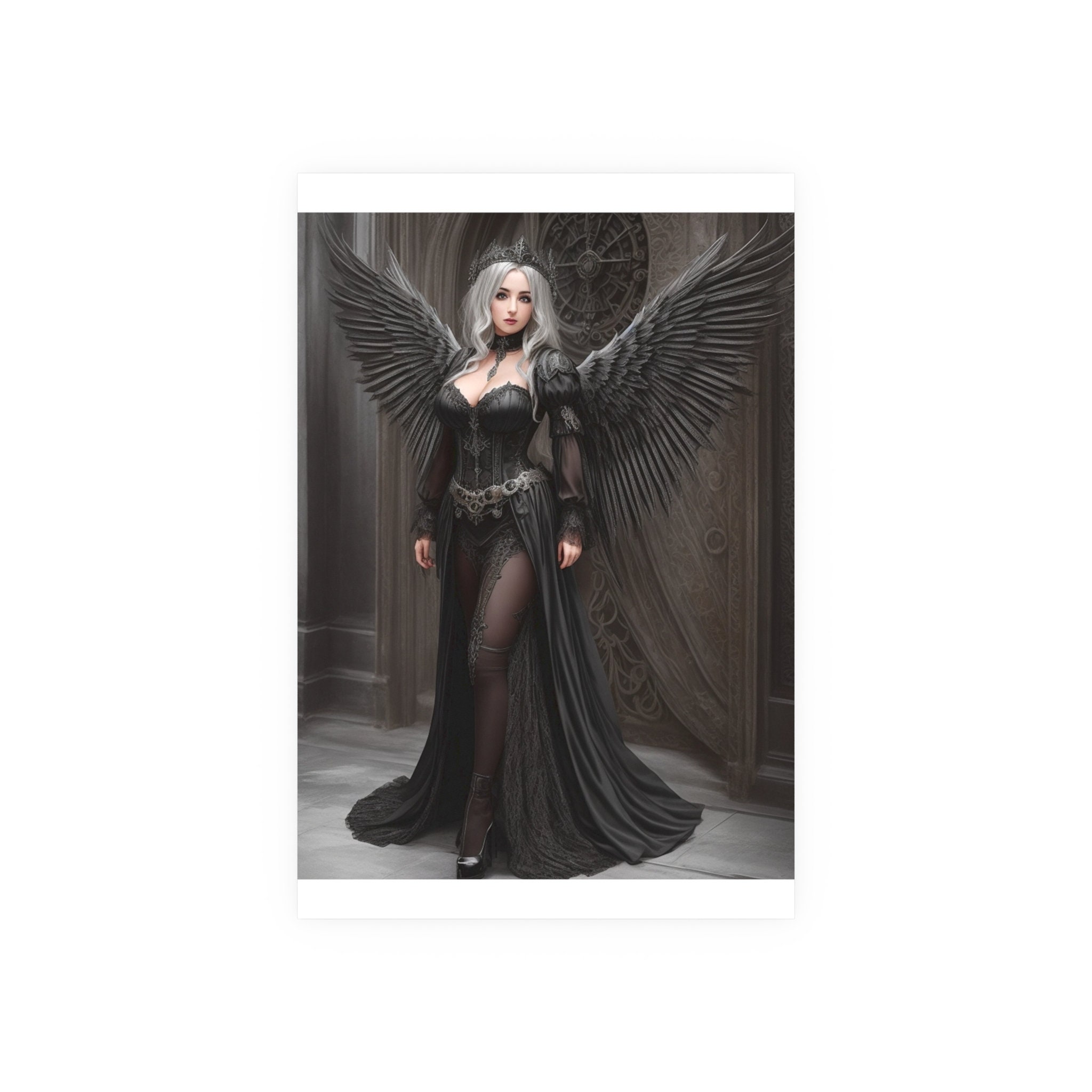 Fantasy Gothic Angel Poster Goth Style Steampunk Flowing - Etsy