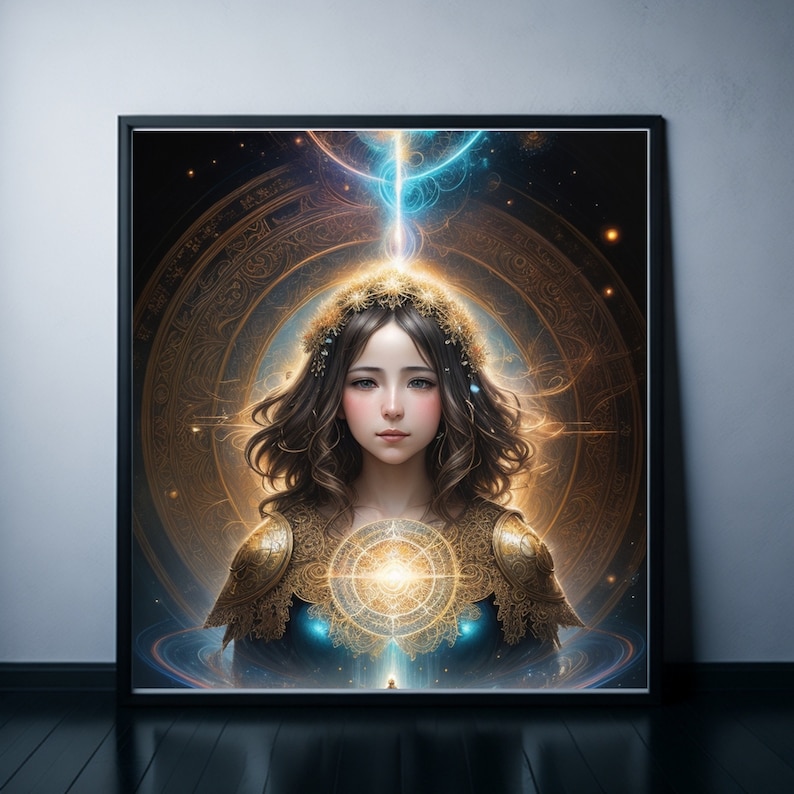 Fantasy Filigree Angel Poster, Golden Beauty Angel, Beautiful Girl ...