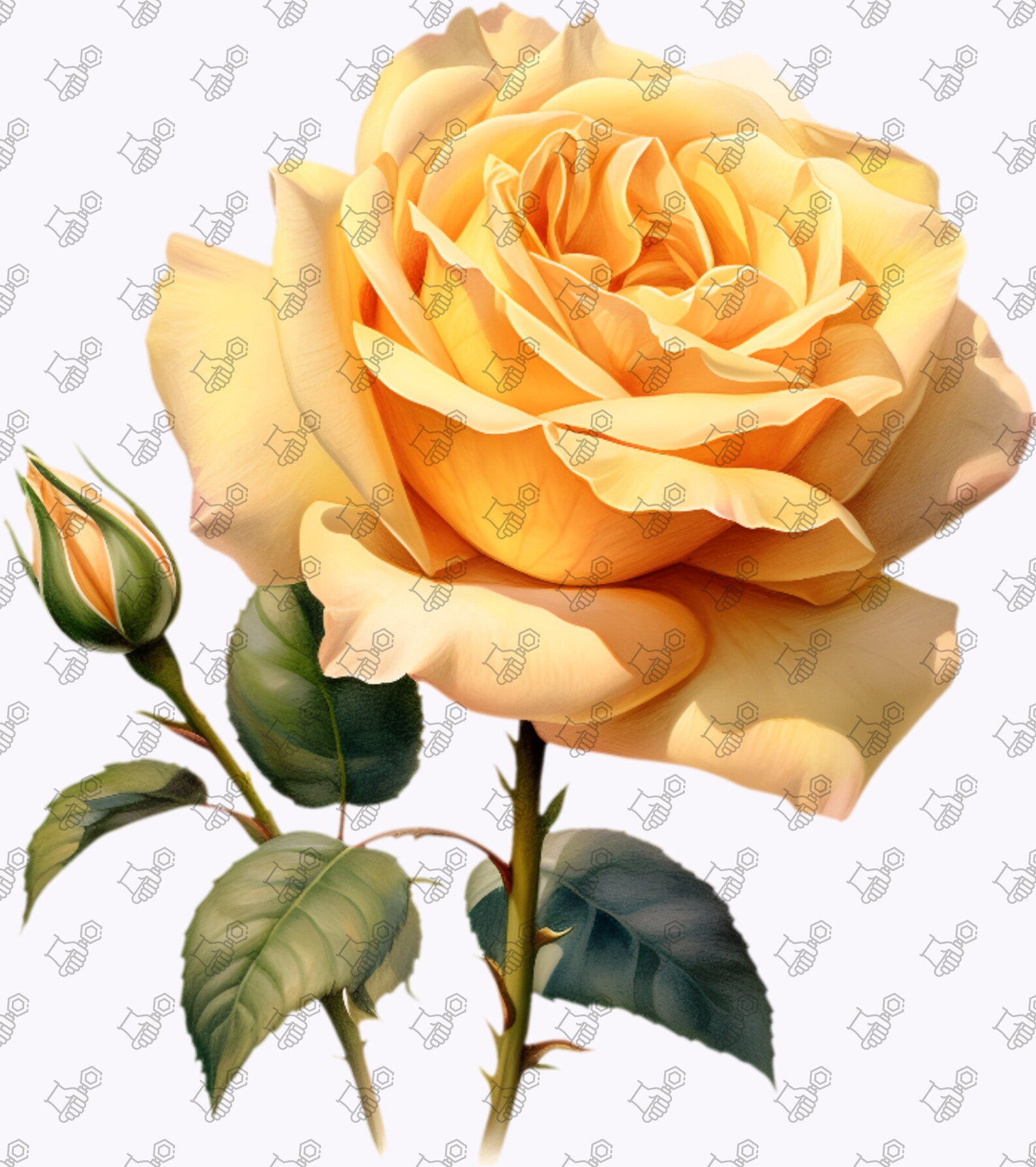 Watercolor Yellow Roses Clipart Bundle 10 PNG Digital Download High ...