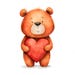 Watercolor Teddy Bear Clipart | Plush Animal Holding Heart (digital ...