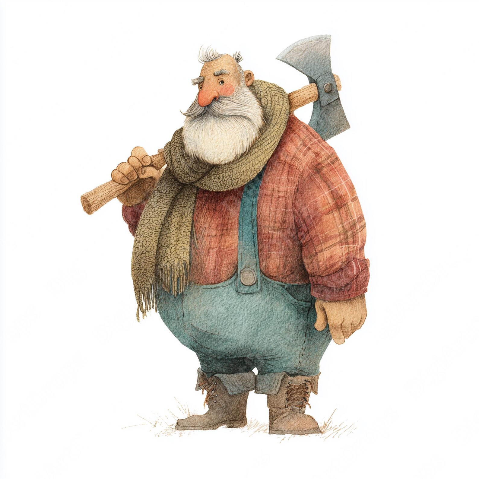 Christmas Lumberjack Clipart | Rustic Farmhouse Woodsman With Axe ...